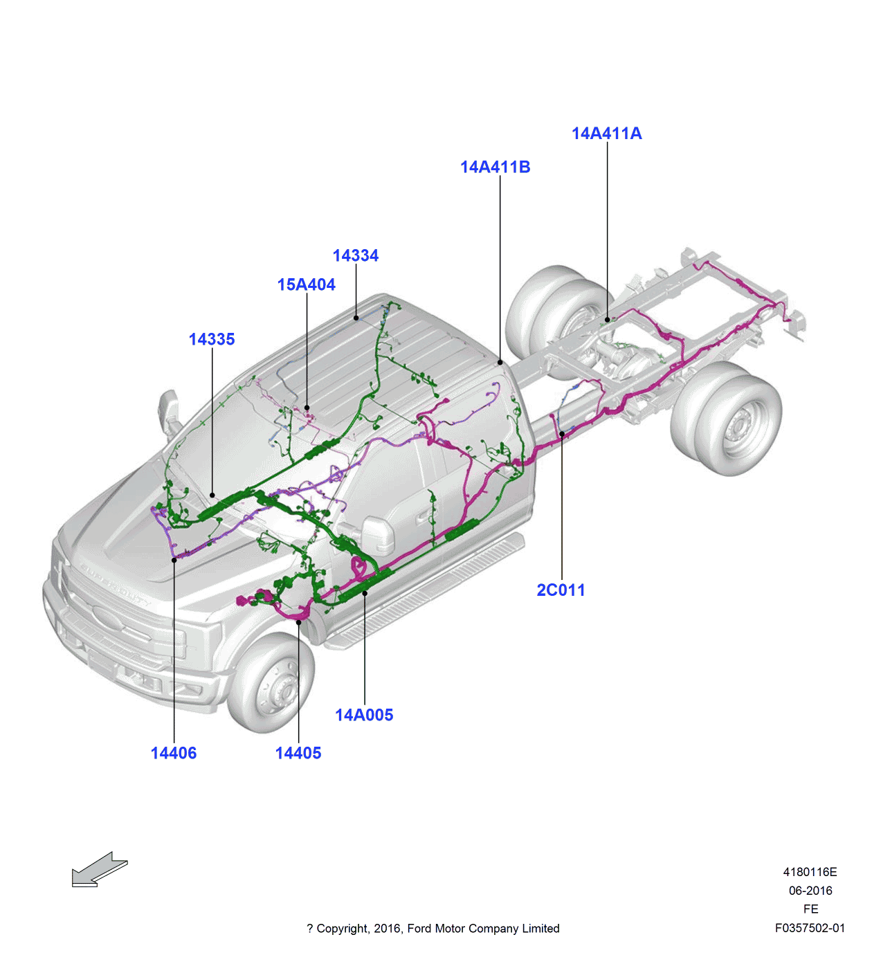 HC3Z-14334-CG HC3Z14334CG - Genuine Ford Wiring Assembly